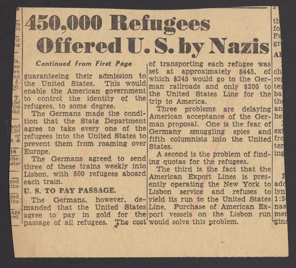 450,000 Refugees Offered U.S. by Nazis - Science History Institute ...