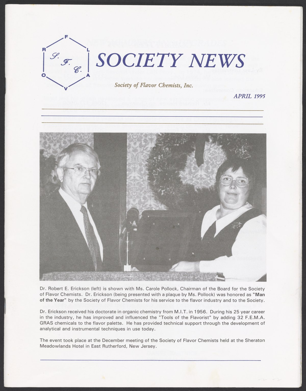 Society News, April 1995 - Science History Institute Digital Collections