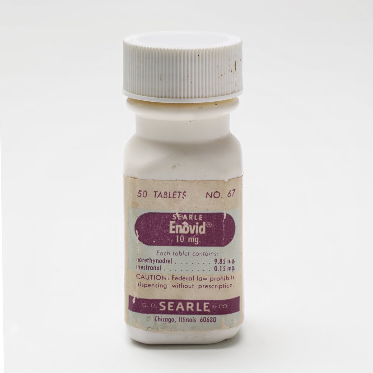 Bottle for Enovid 10 mg Oral Contraceptive - Science History Institute ...