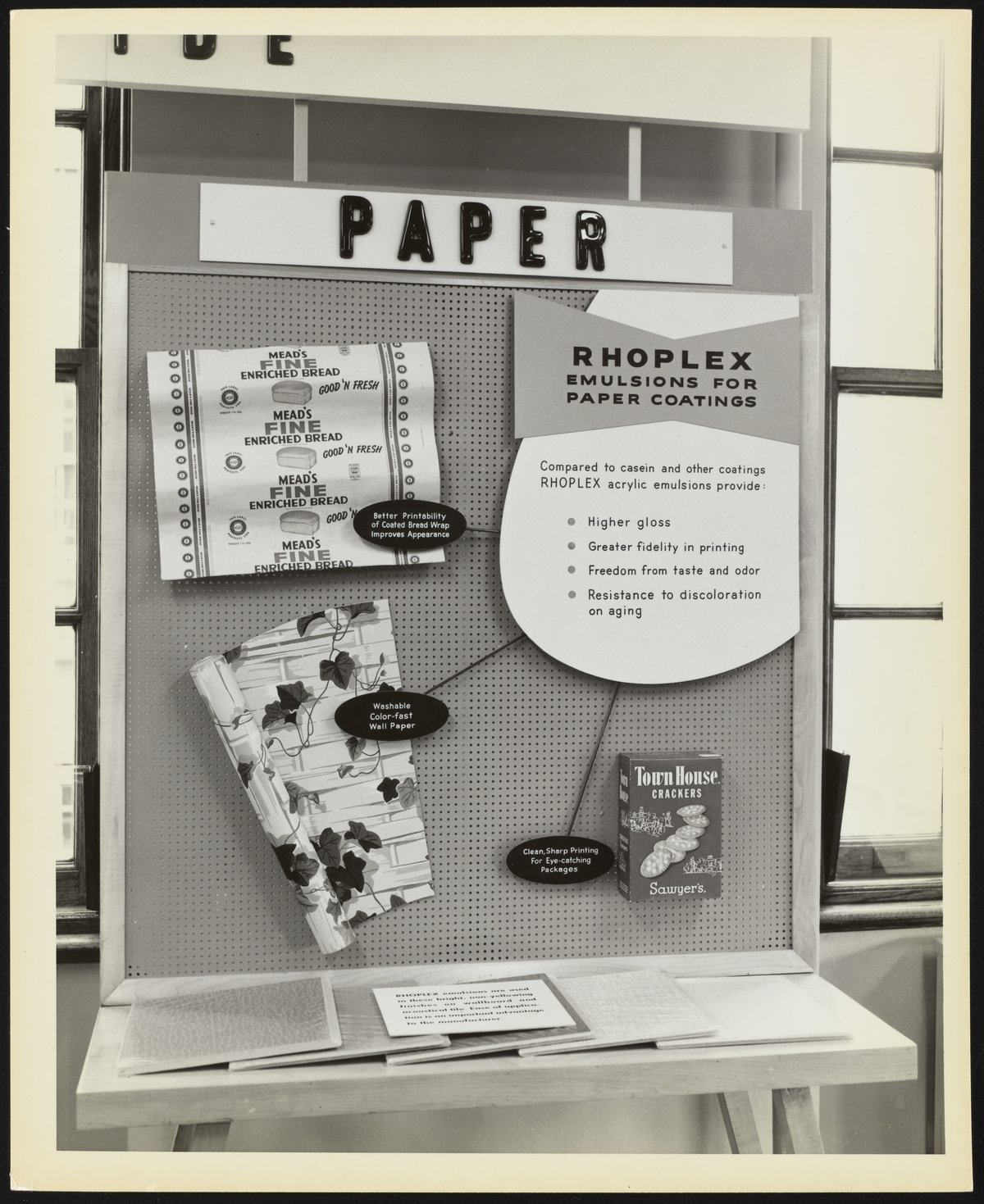 Rhoplex Emulsions for Paper Coatings exhibit board - Science History ...