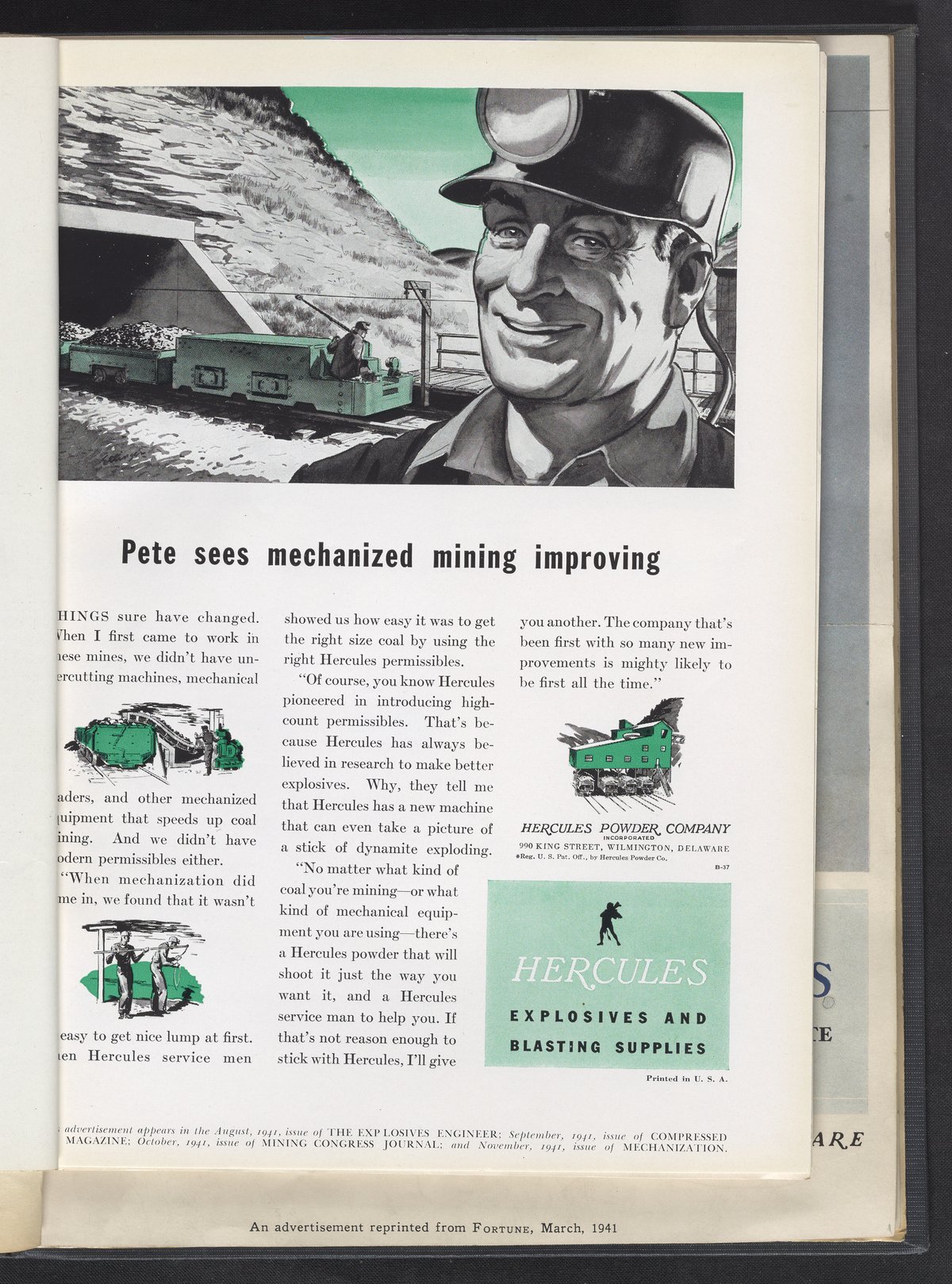 Hercules Explosives and Blasting Supplies: Pete sees mechanized mining ...
