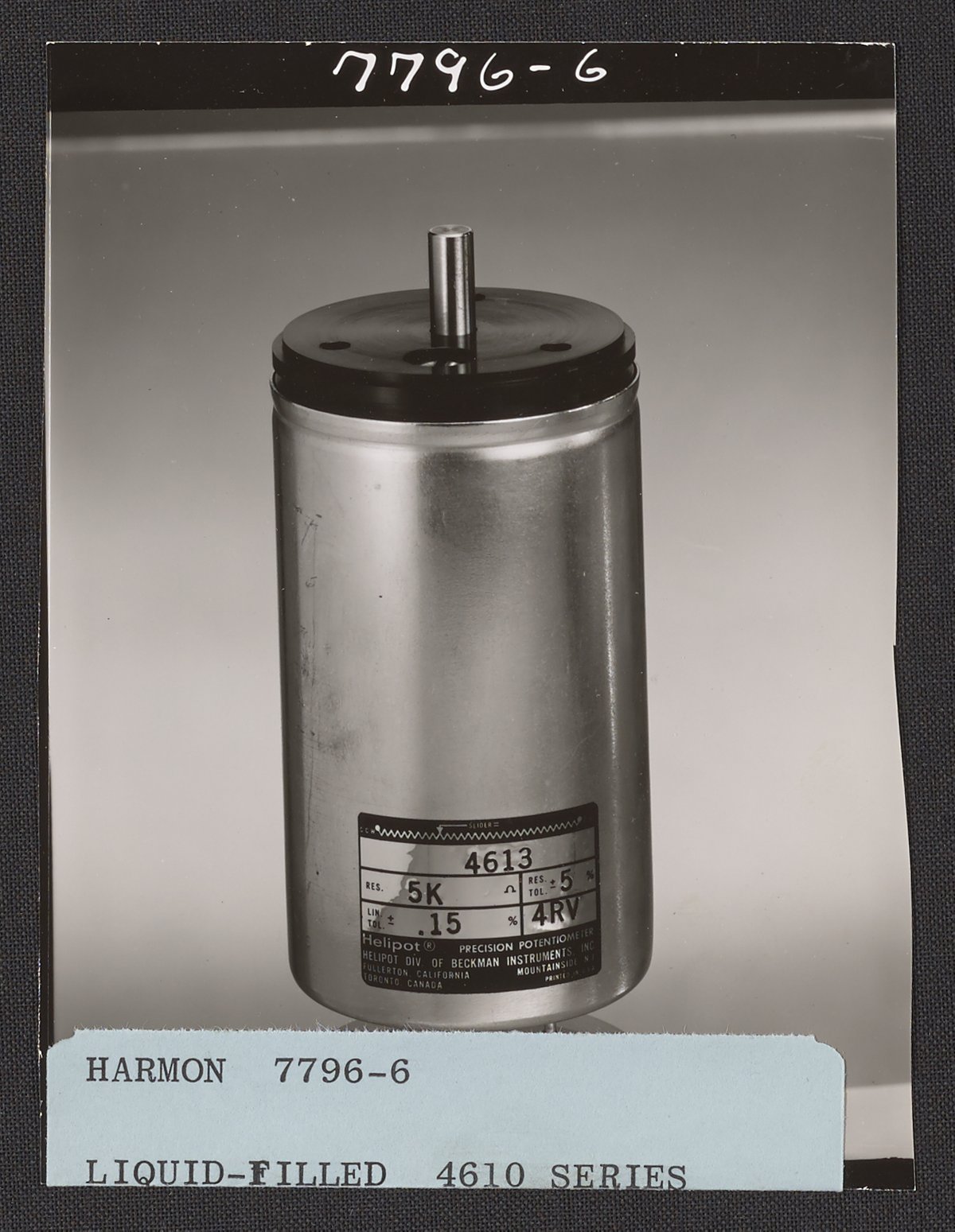 Helipot Liquid-Filled 4610 Series Potentiometer, Model 4613 - Science ...