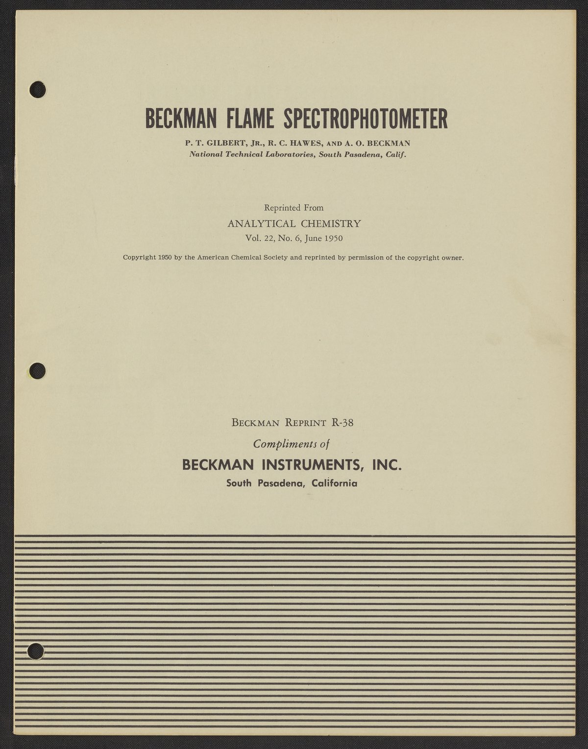 Beckman Flame Spectrophotometer - Science History Institute Digital ...