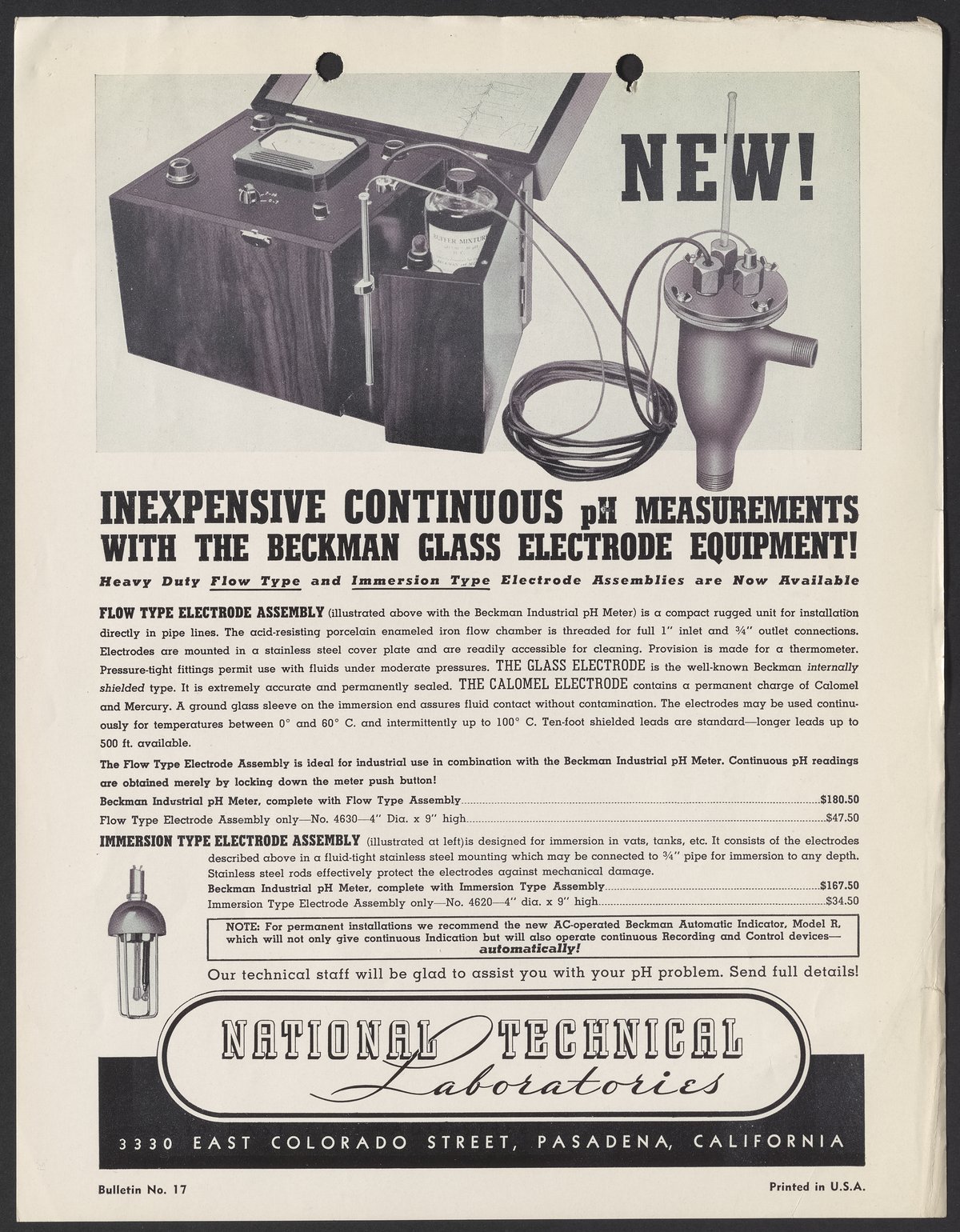 New! Inexpensive continuous pH measurements with the Beckman glass ...