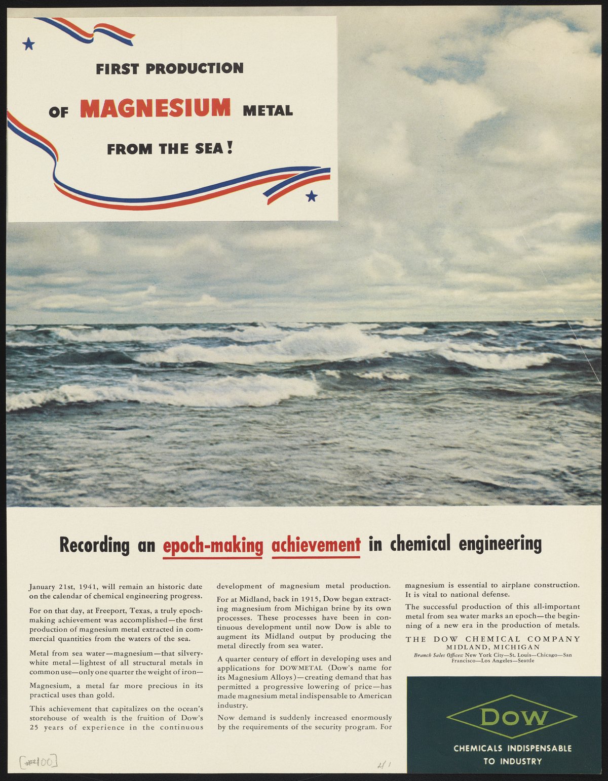 First Production of Magnesium Metal from the Sea! - Science History ...