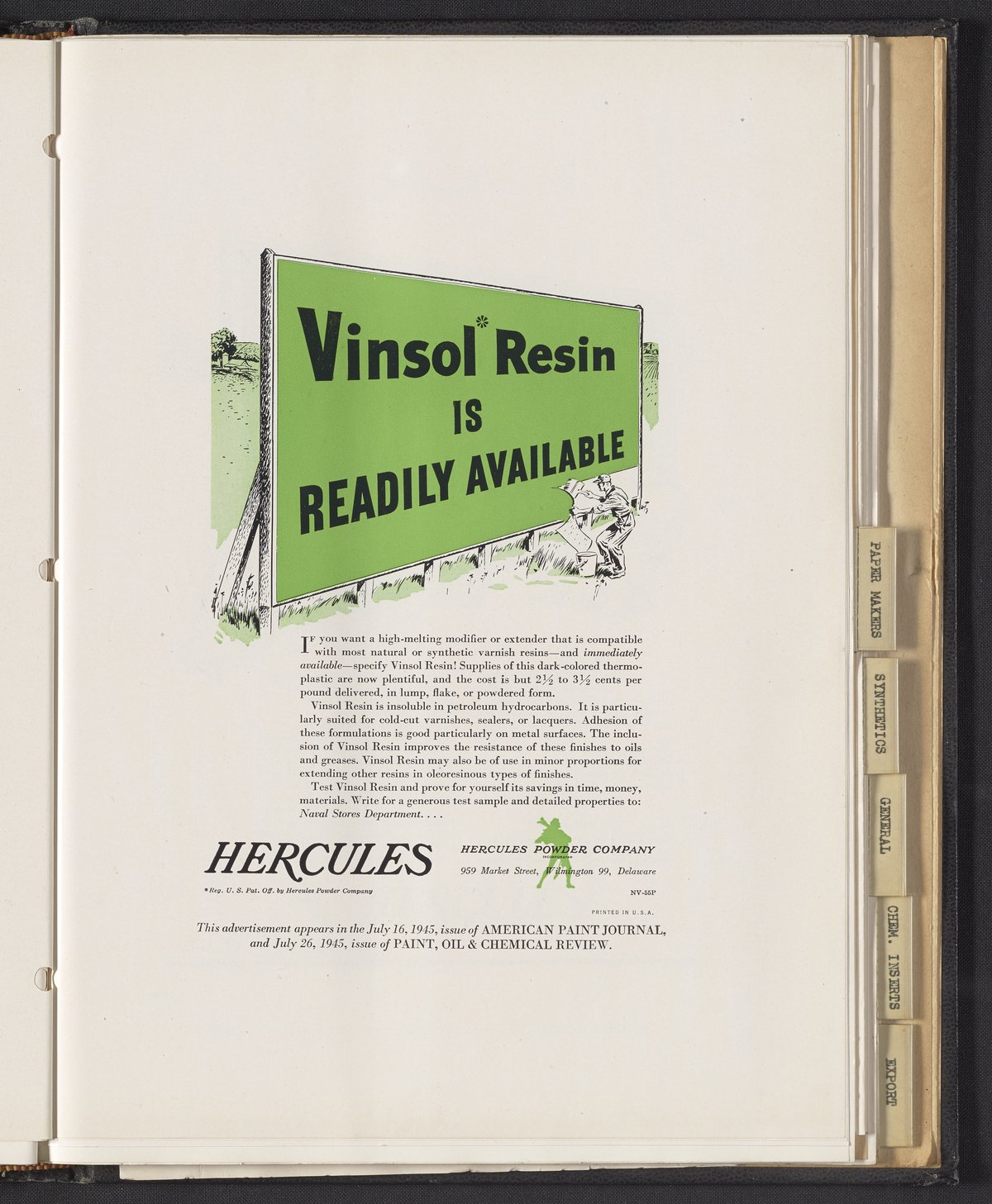Vinsol Resin is Readily Available - Science History Institute Digital ...