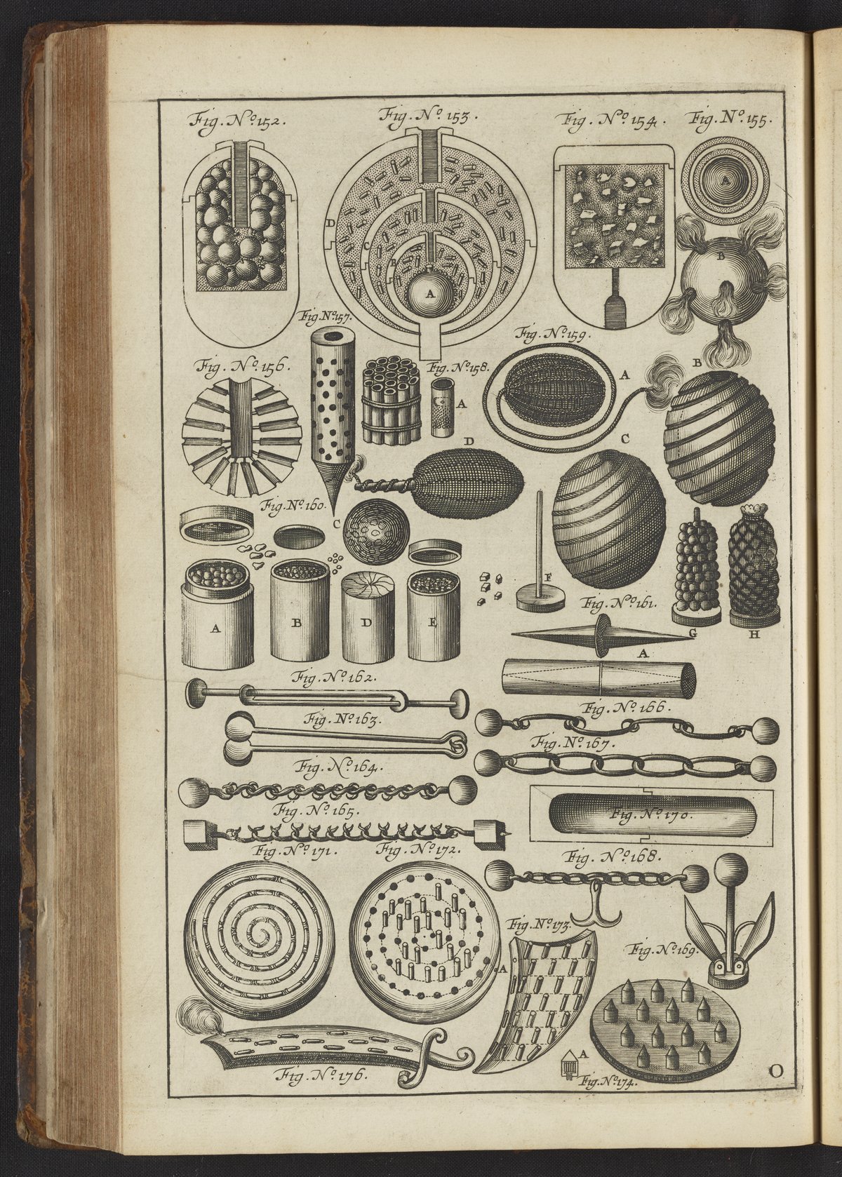 Plate O: Composite fireball weapons; specialty fireballs; case shot ...