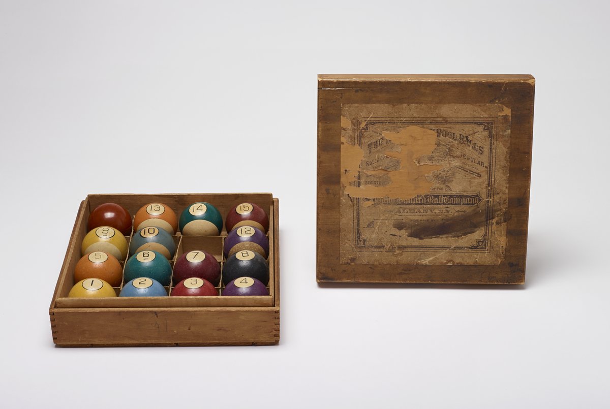 Set of Celluloid Billiard Balls in Wooden Box - Science History ...