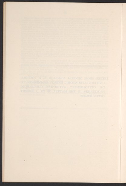 In the Matter of J. Robert Oppenheimer: Texts of Principal Documents ...