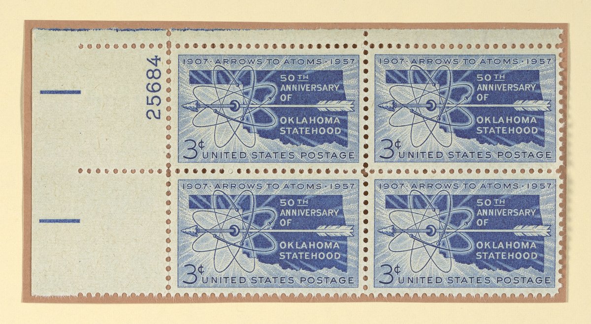Stamp set commemorating 50th anniversary of Oklahoma statehood ...