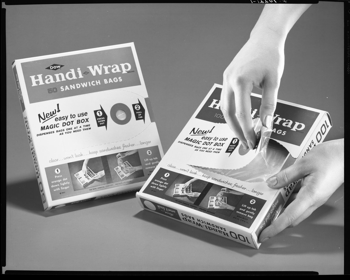Advertising still for Dow Handi-Wrap sandwich bags - Science History ...