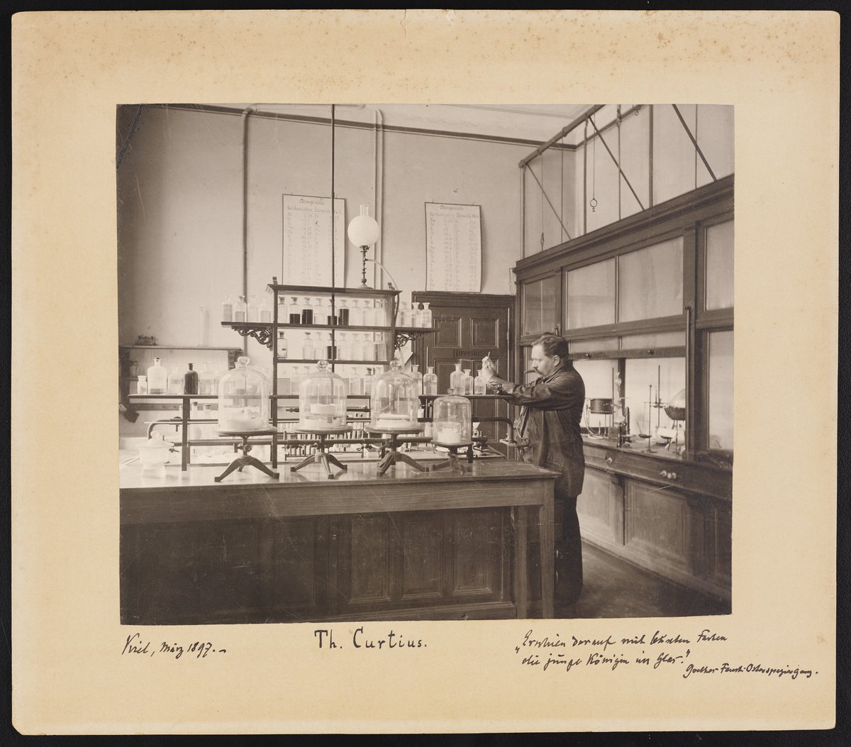 Theodor Curtius in a chemistry laboratory - Science History Institute ...