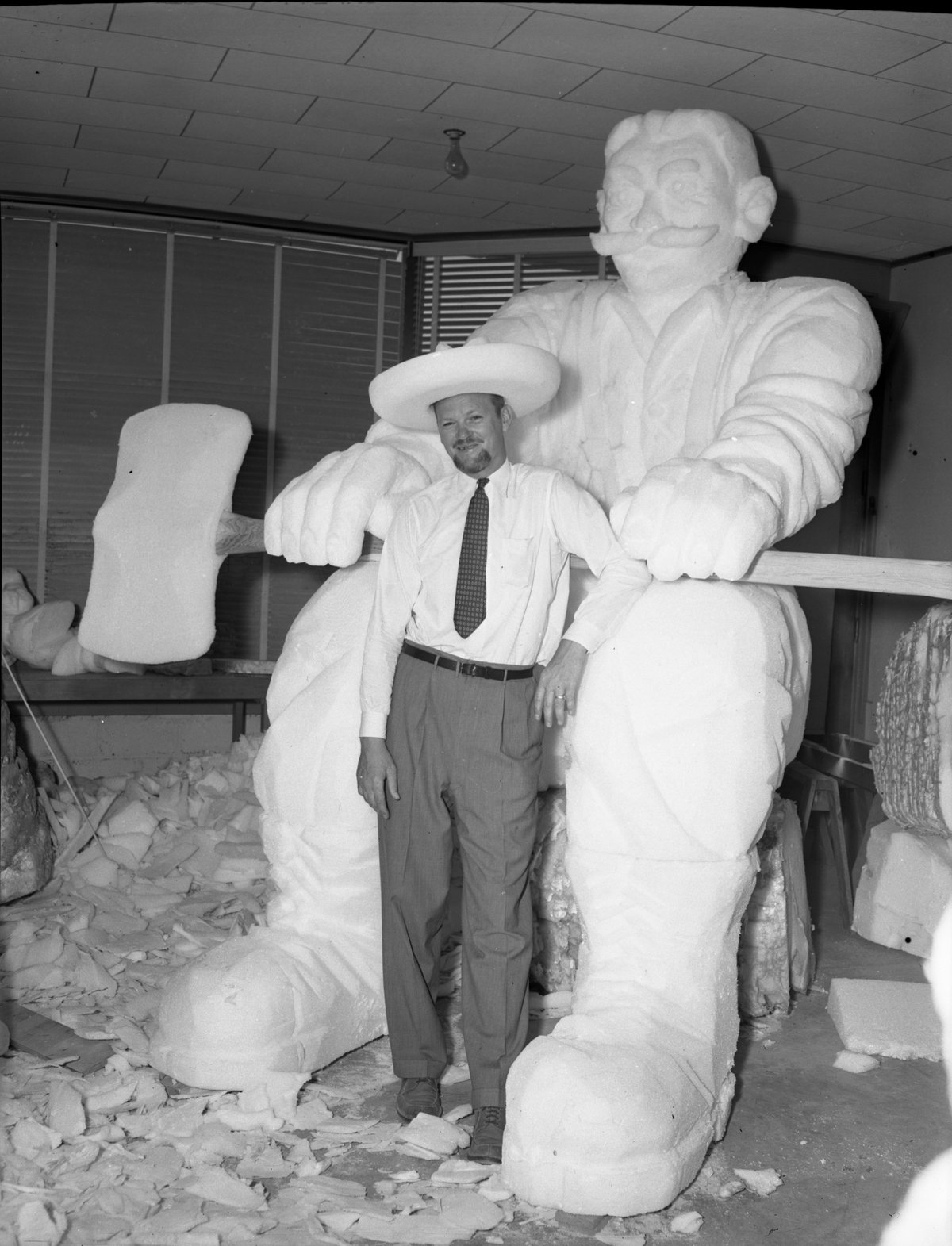 Man posed with Styrofoam Paul Bunyan - Science History Institute ...