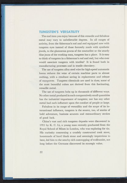 Tungsten, the Story of an Indispensable Metal - Science History ...