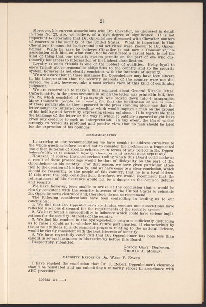 In the Matter of J. Robert Oppenheimer: Texts of Principal Documents ...