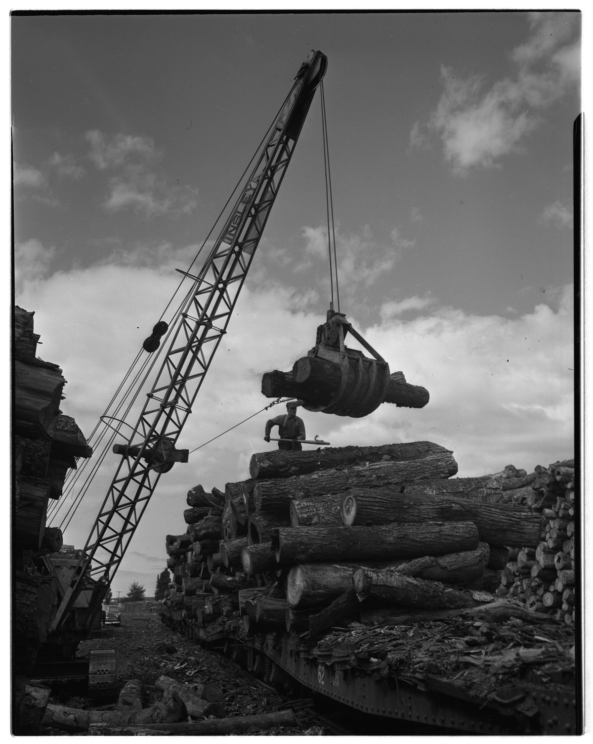 Wood storage at Cliffs Dow sawmill in Marquette, Michigan - Science ...