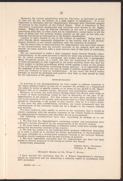 In the Matter of J. Robert Oppenheimer: Texts of Principal Documents ...