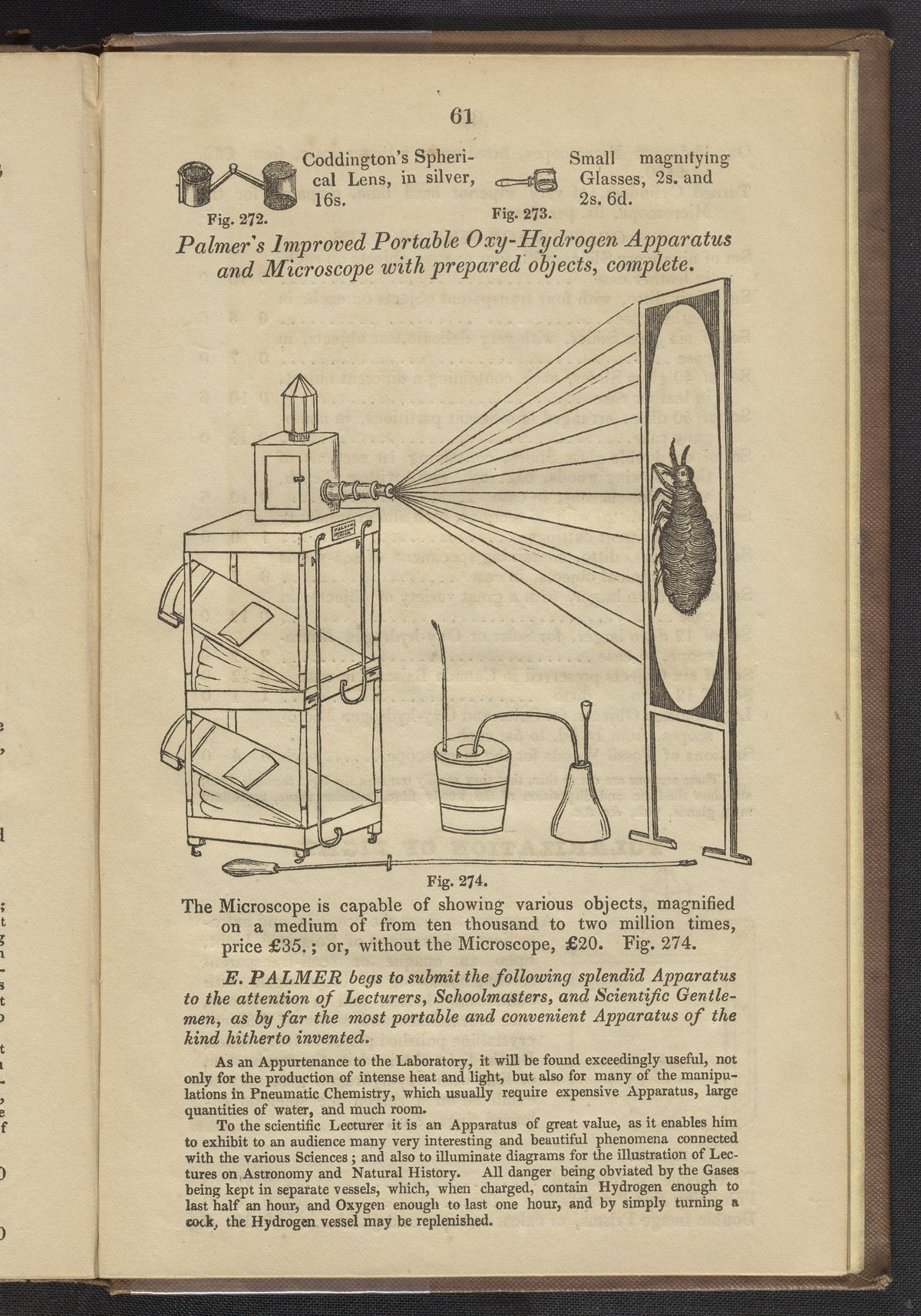 Palmer's Improved Portable Oxy-Hydrogen Apparatus and Microscope with ...