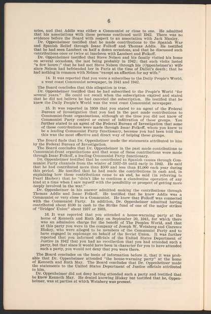 In the Matter of J. Robert Oppenheimer: Texts of Principal Documents ...