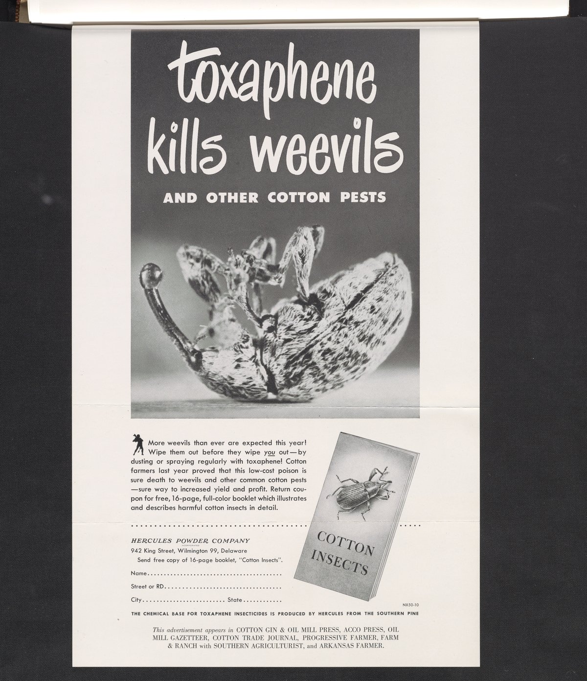 Toxaphene kills weevils and other cotton pests - Science History ...