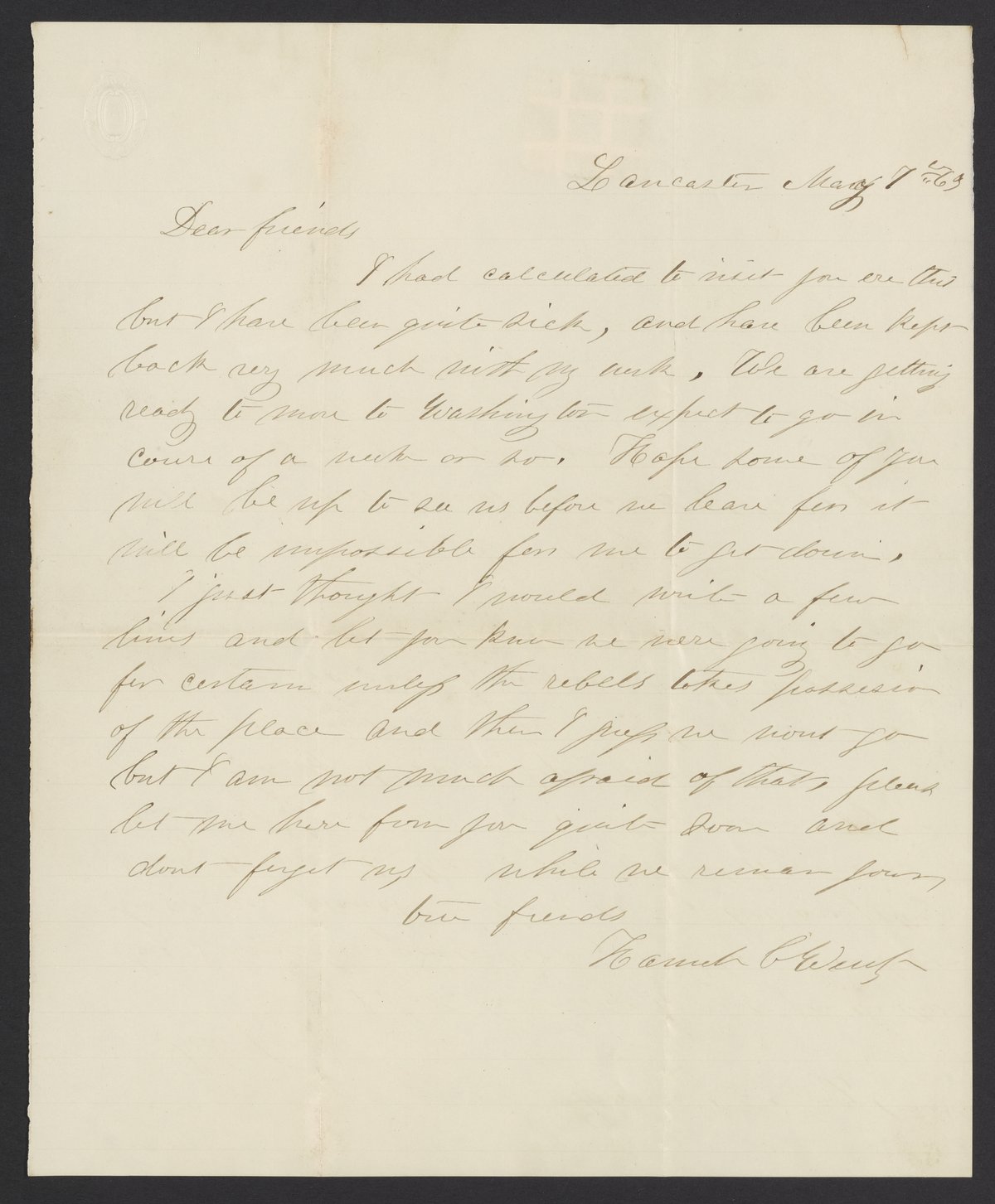 Letter from [Weitz?] to James Curtis Booth - Science History Institute ...