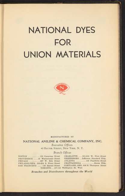 National Dyes for Union Materials - Science History Institute Digital ...