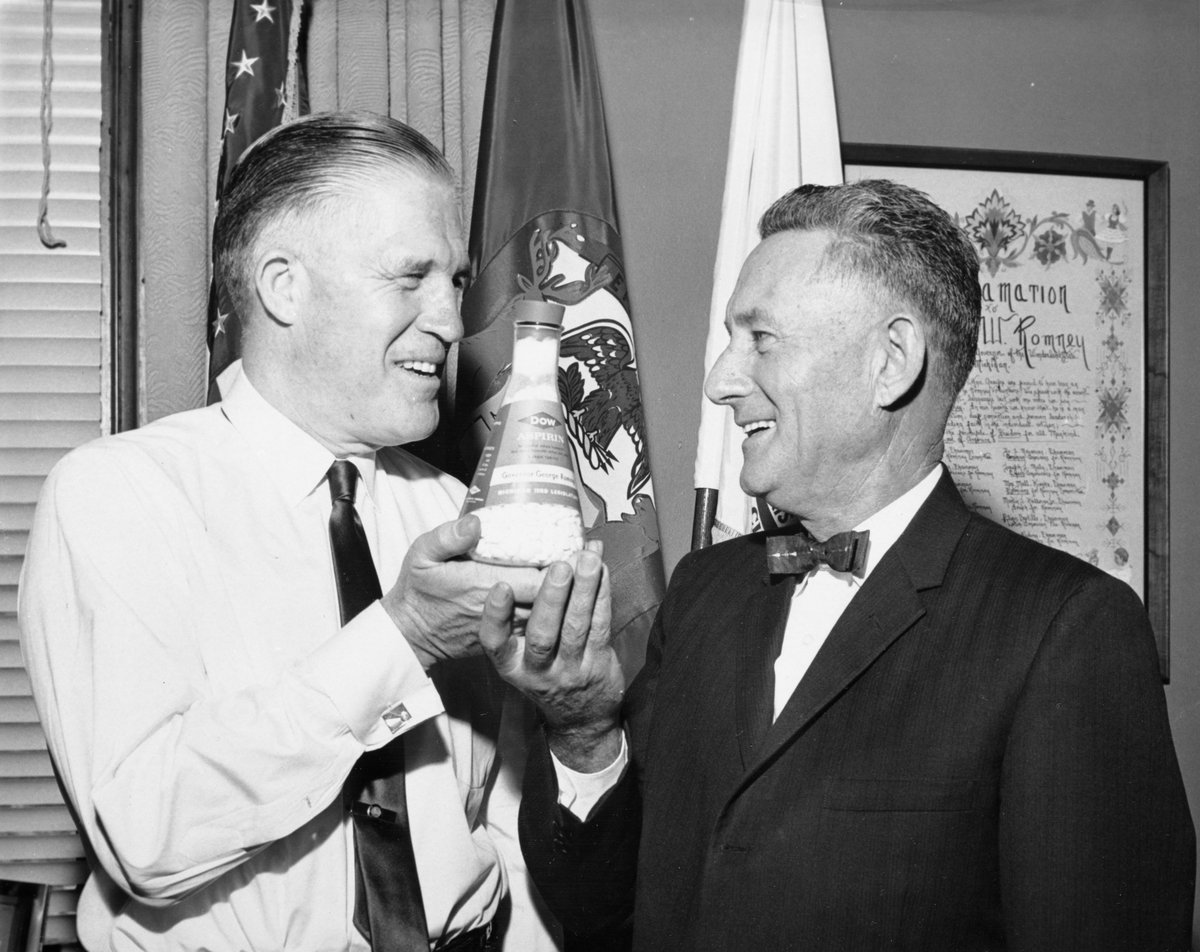Governor George Romney and Michigan state representative Nelson Tisdale ...