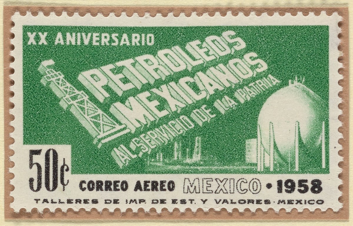 Mexican postage stamp commemorating Petróleos Mexicanos (20th ...