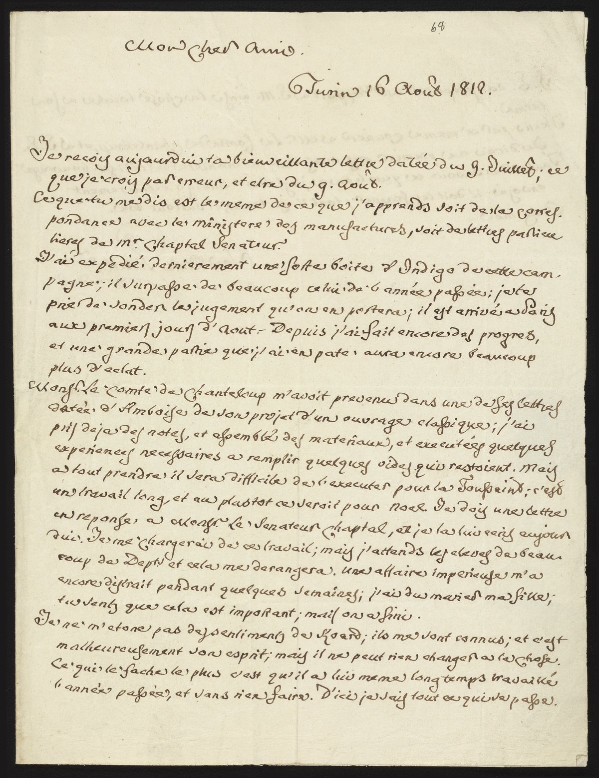 Handwritten letter by Giovanni Antonio Giobert - Science History ...