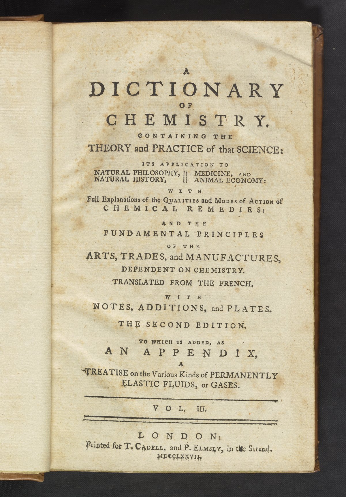 A Dictionary of Chemistry, Vol. III - Science History Institute Digital ...