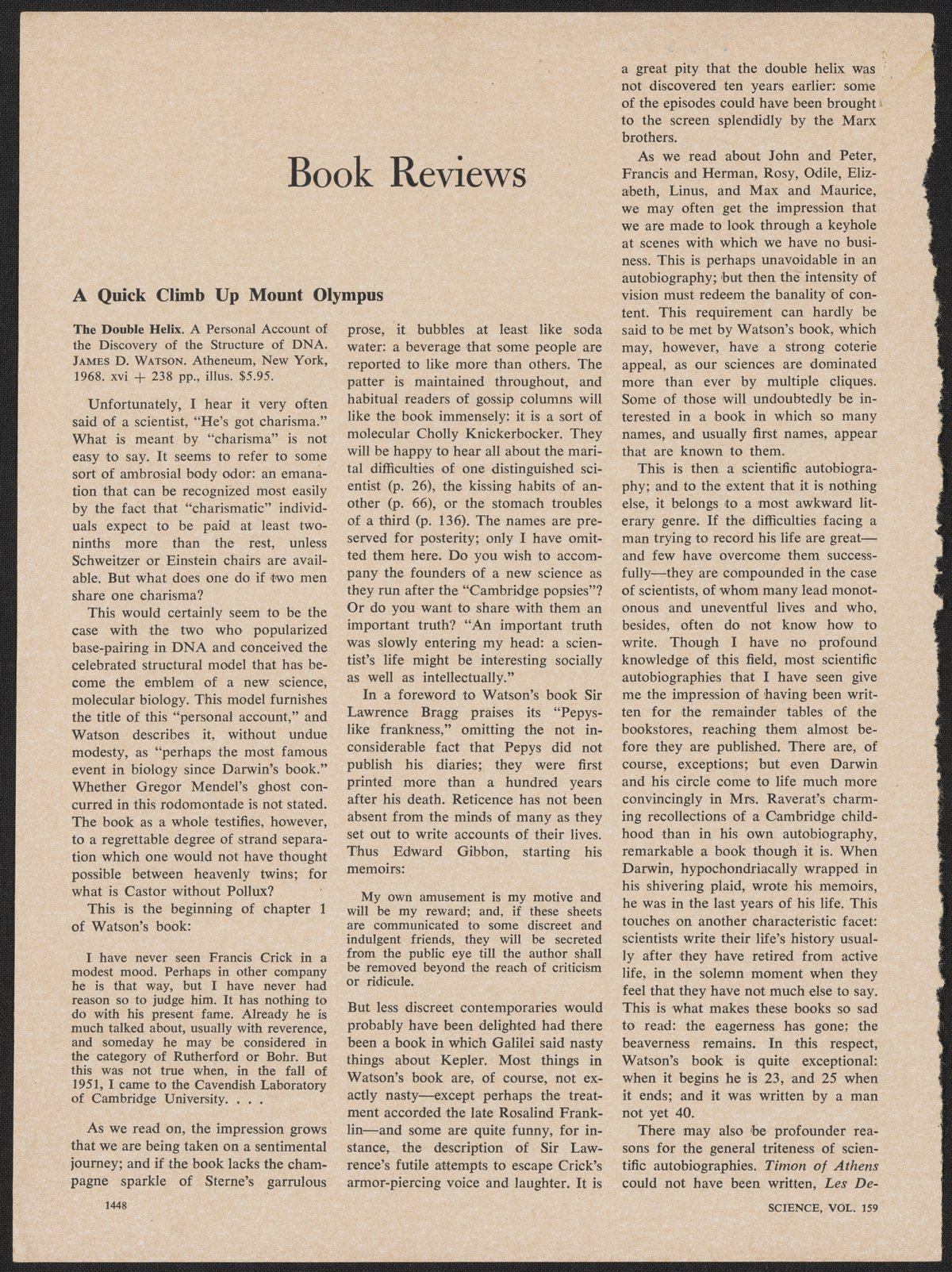 Book Reviews, Science, Volume 159 - Science History Institute Digital ...