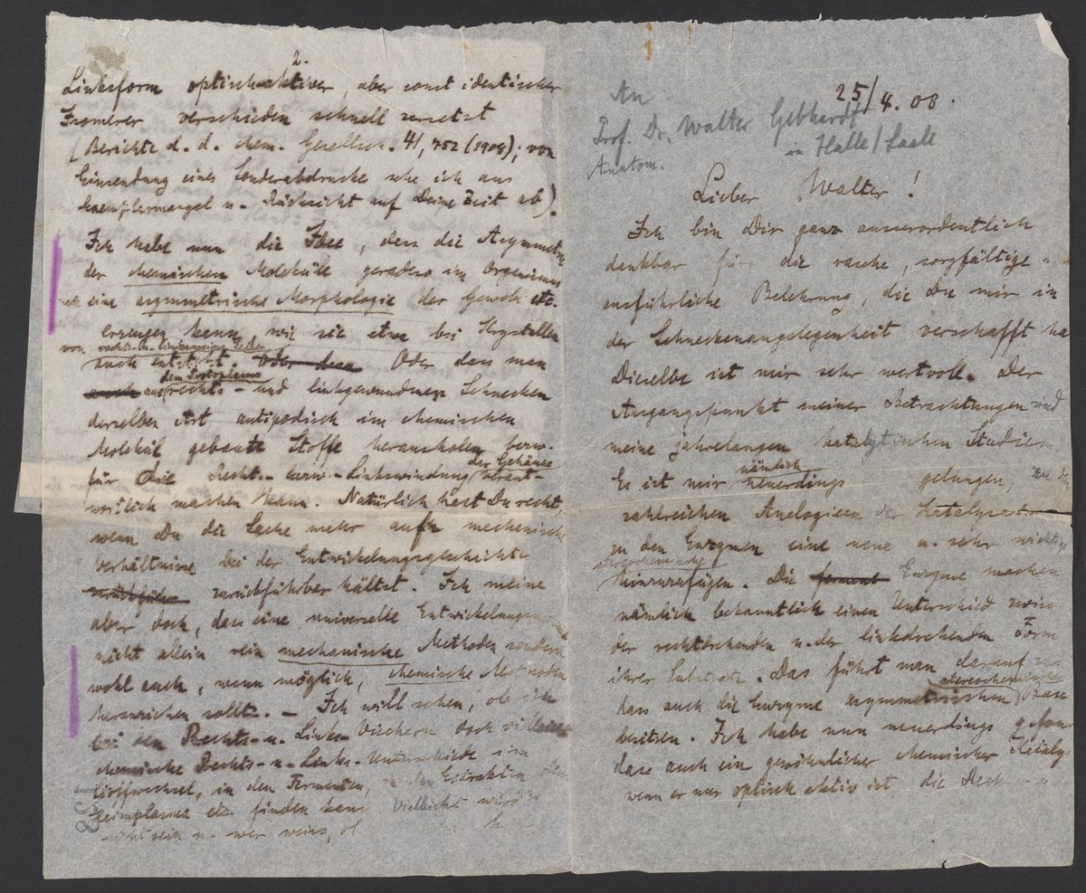 Letter from Georg Bredig to Walter Gebhardt - Science History Institute ...