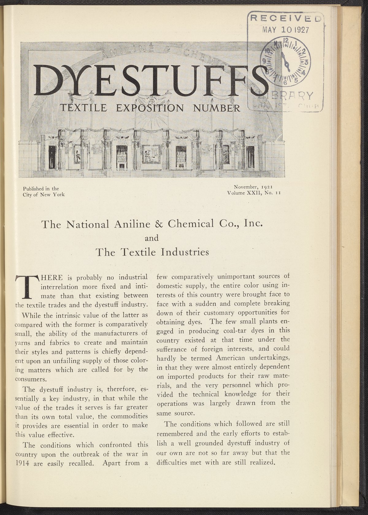 Dyestuffs, Volume 22 Number 11 - Science History Institute Digital ...