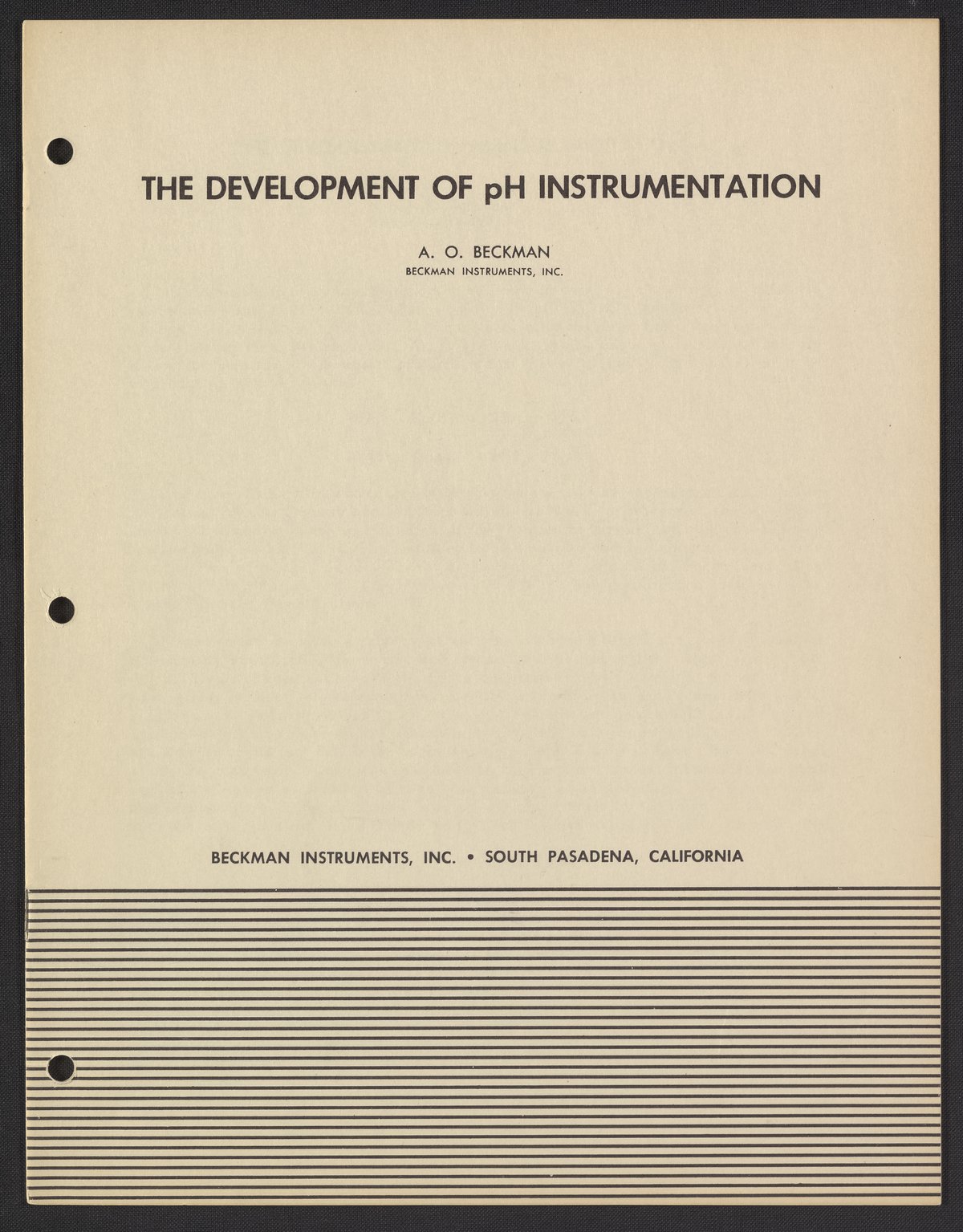 The Development of pH Instrumentation - Science History Institute ...