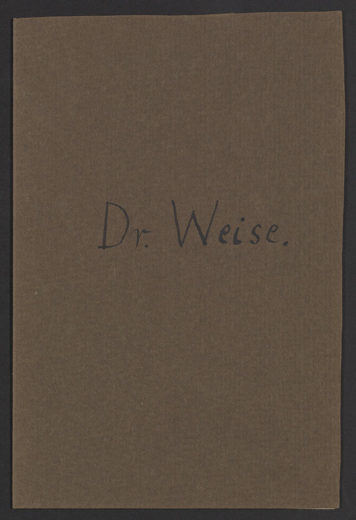 Card with a portrait of Julius Weise - Science History Institute ...