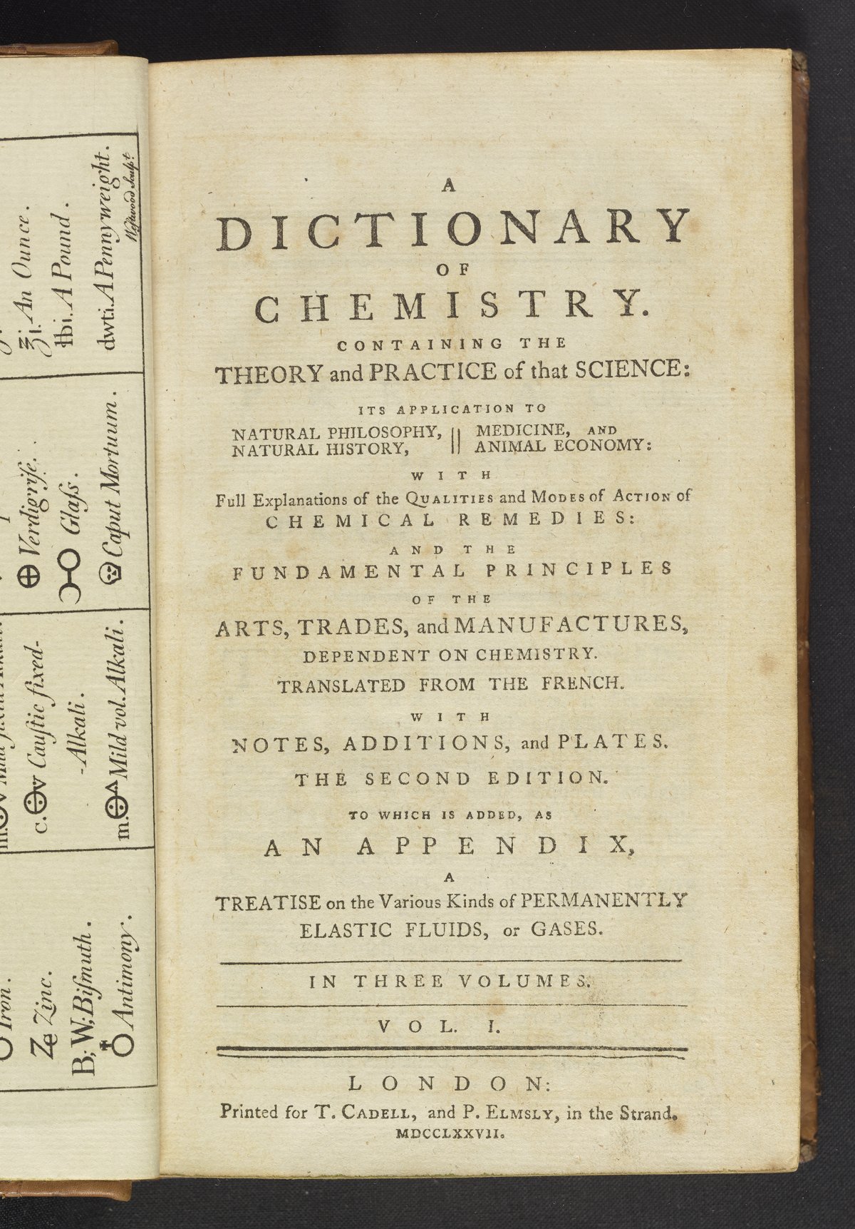 A Dictionary of Chemistry, Vol. I - Science History Institute Digital ...