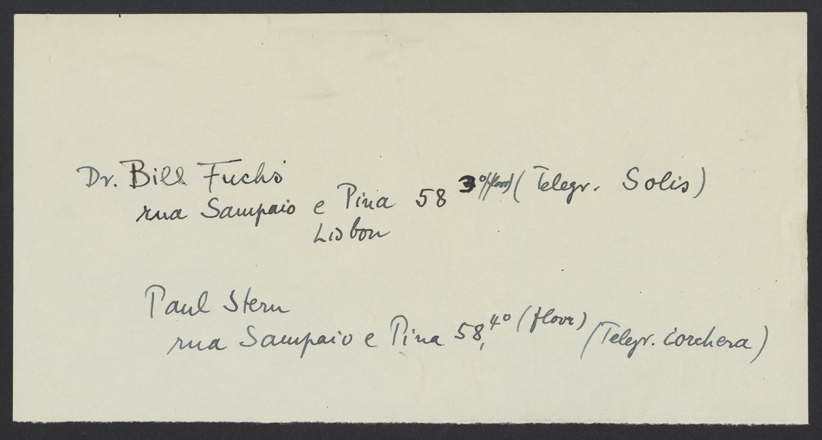 Addresses of Wilhelm Bill Fuchs and Paul Stern - Science History ...