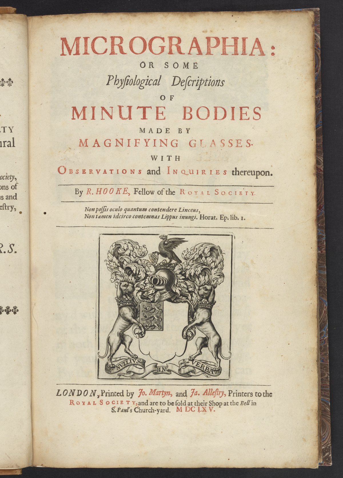 Micrographia : or, Some physiological descriptions of minute bodies ...