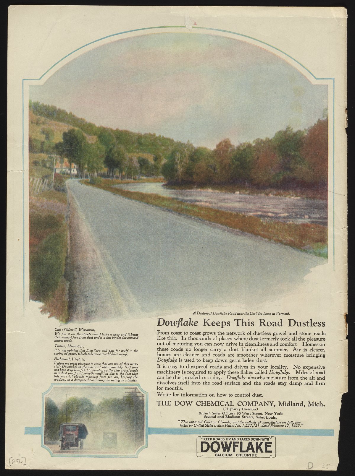 Dowflake Keeps This Road Dustless - Science History Institute Digital ...