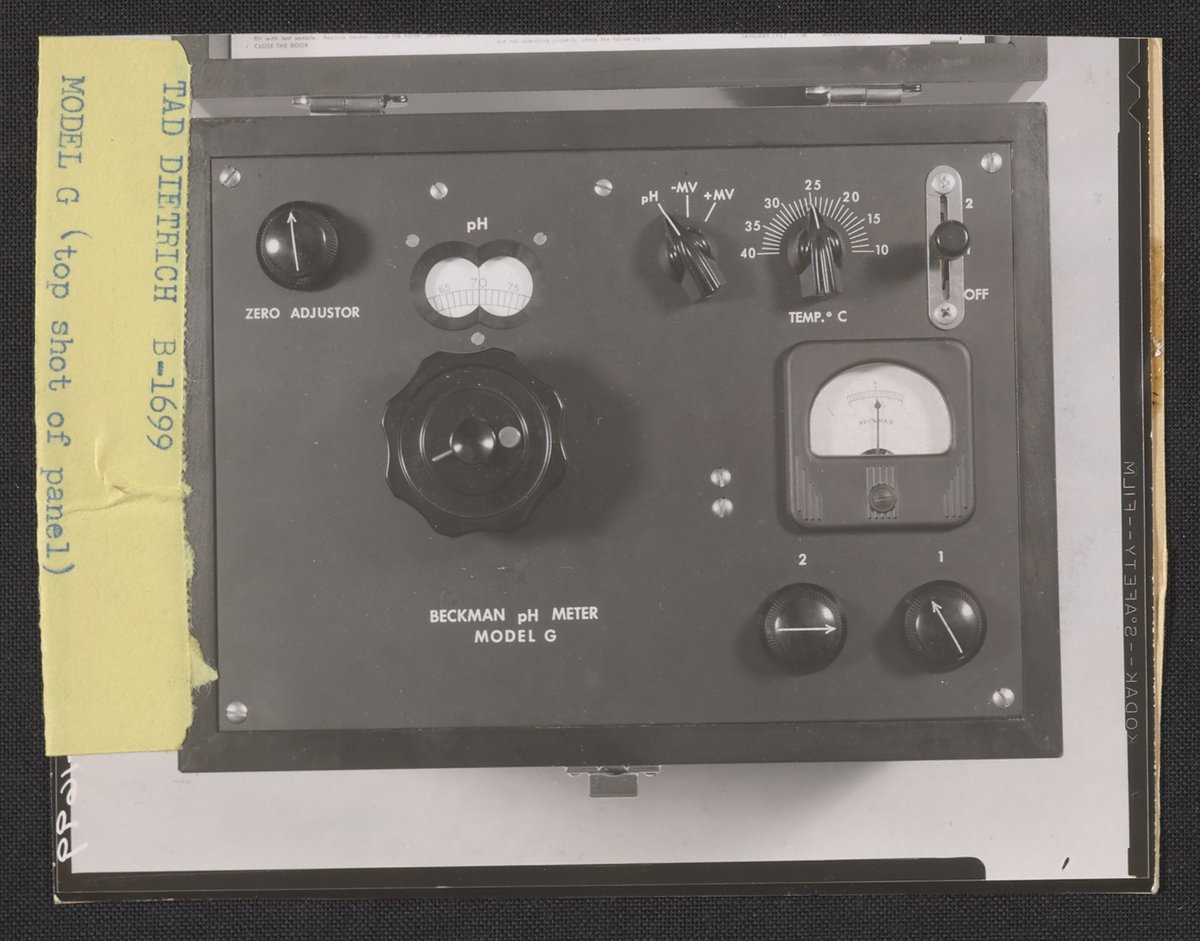 Beckman Model G pH meter, top shot of panel - Science History Institute ...