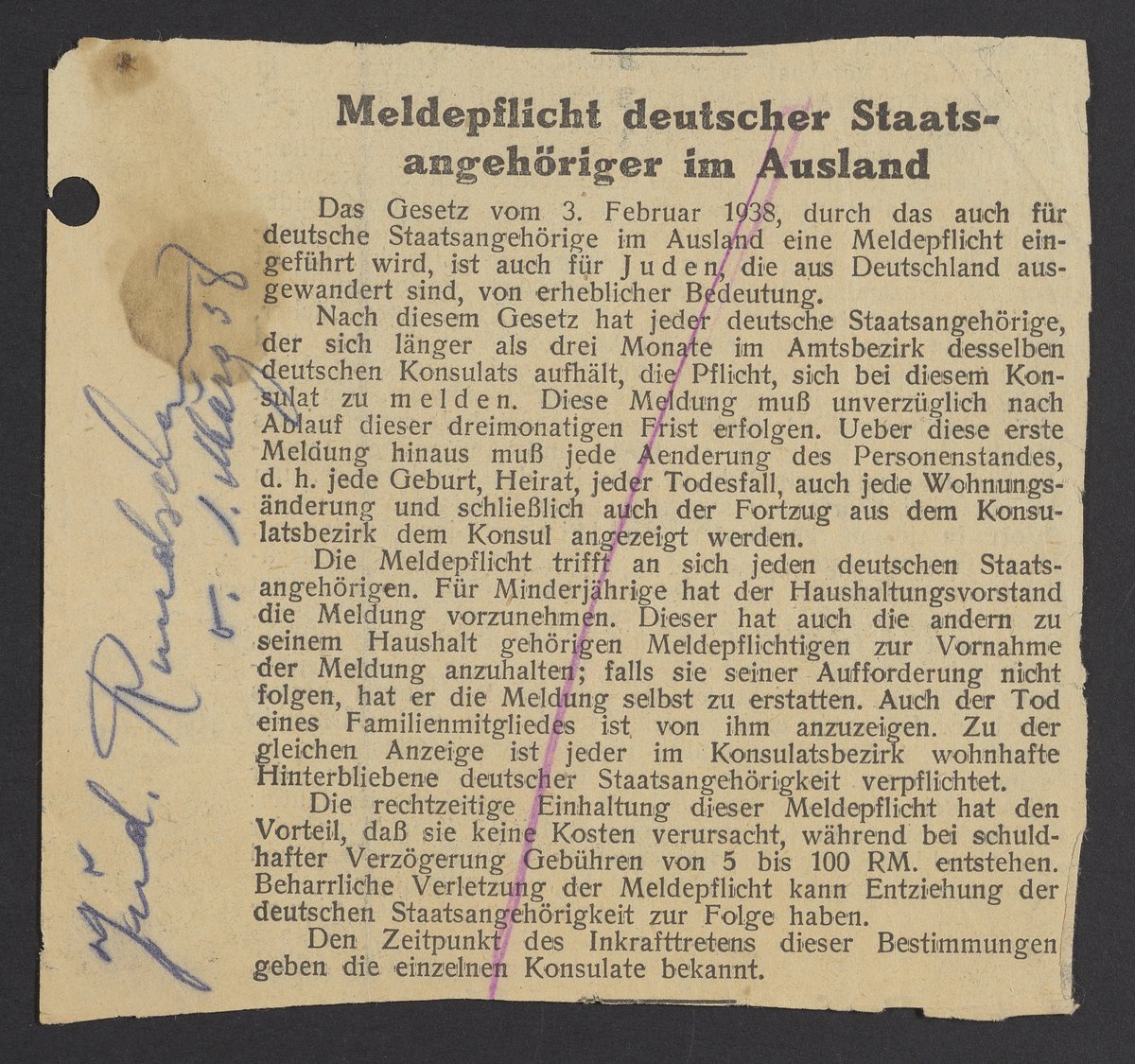 Meldepflicht deutscher Staatsangehöriger im Ausland - Science History ...