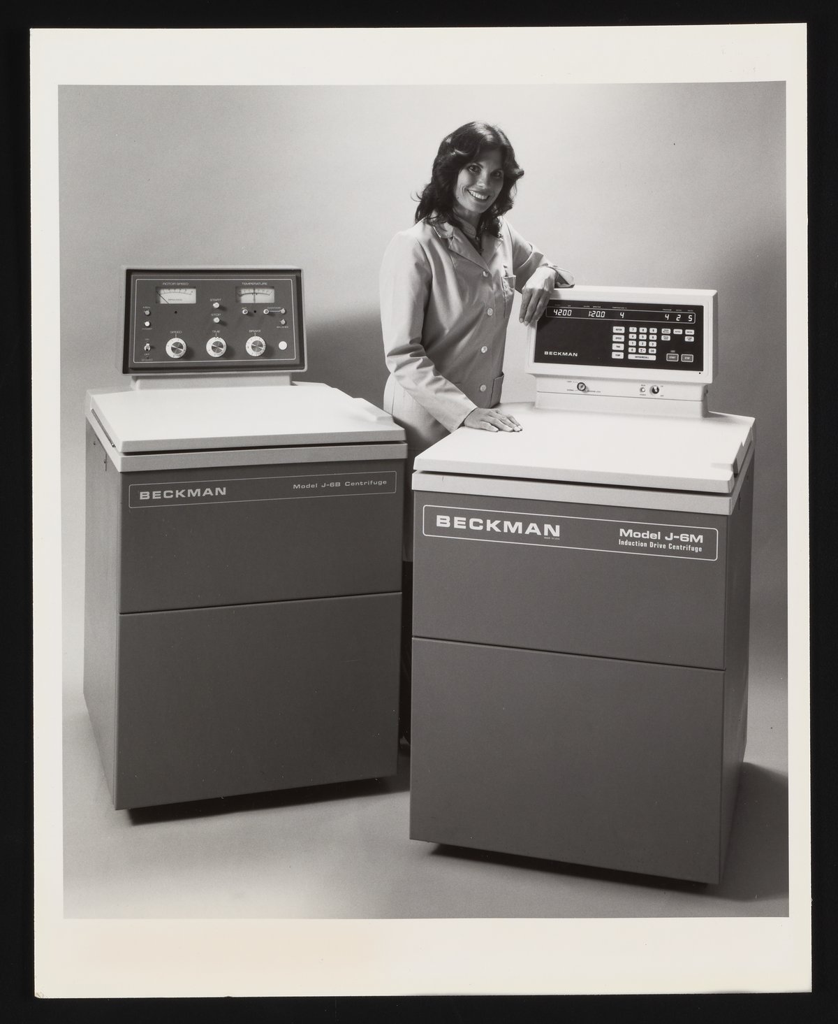 Woman with Beckman Centrifuge Models J-6B and J-6M - Science History ...
