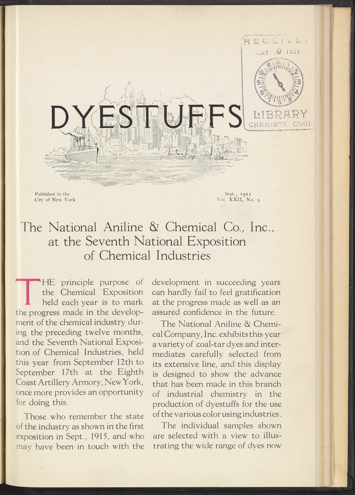 Dyestuffs, Volume 22 Number 9 - Science History Institute Digital ...