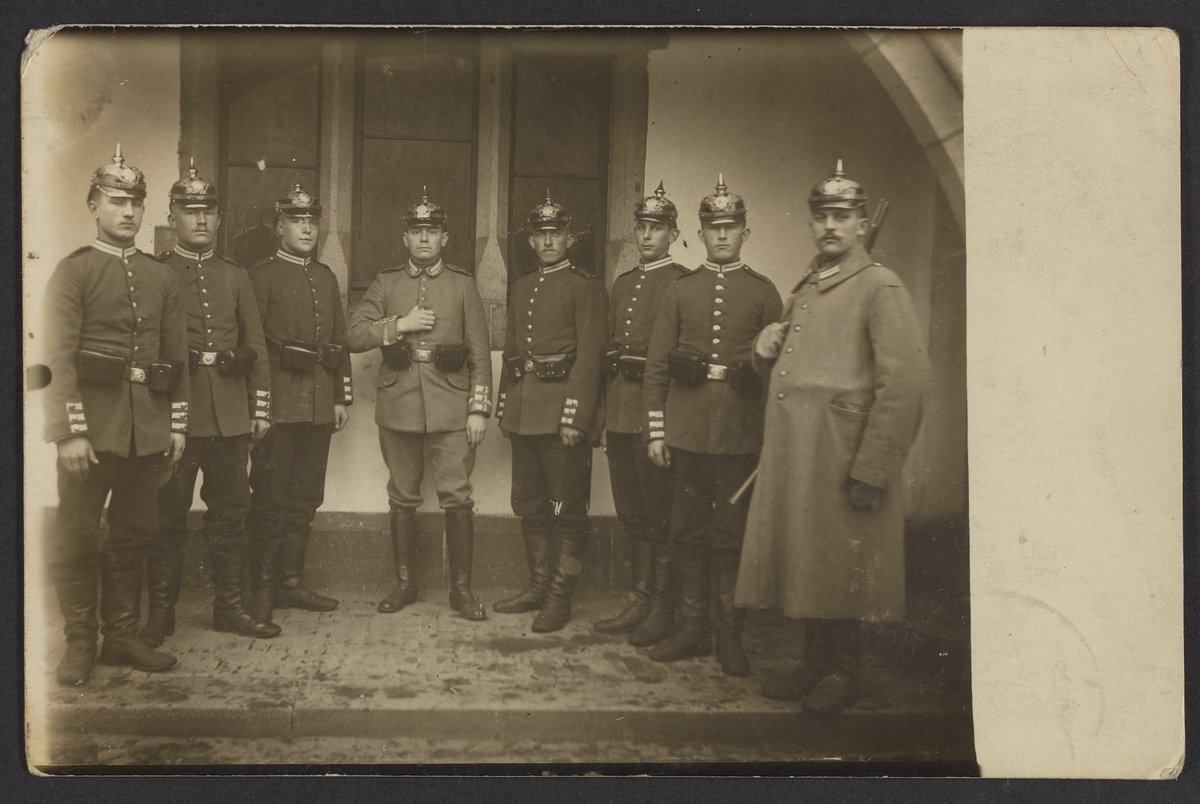 Postcard of soldiers wearing Pickelhauben - Science History Institute ...