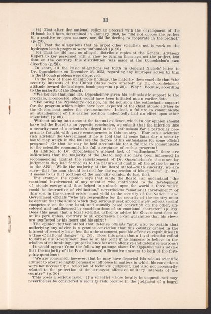In the Matter of J. Robert Oppenheimer: Texts of Principal Documents ...