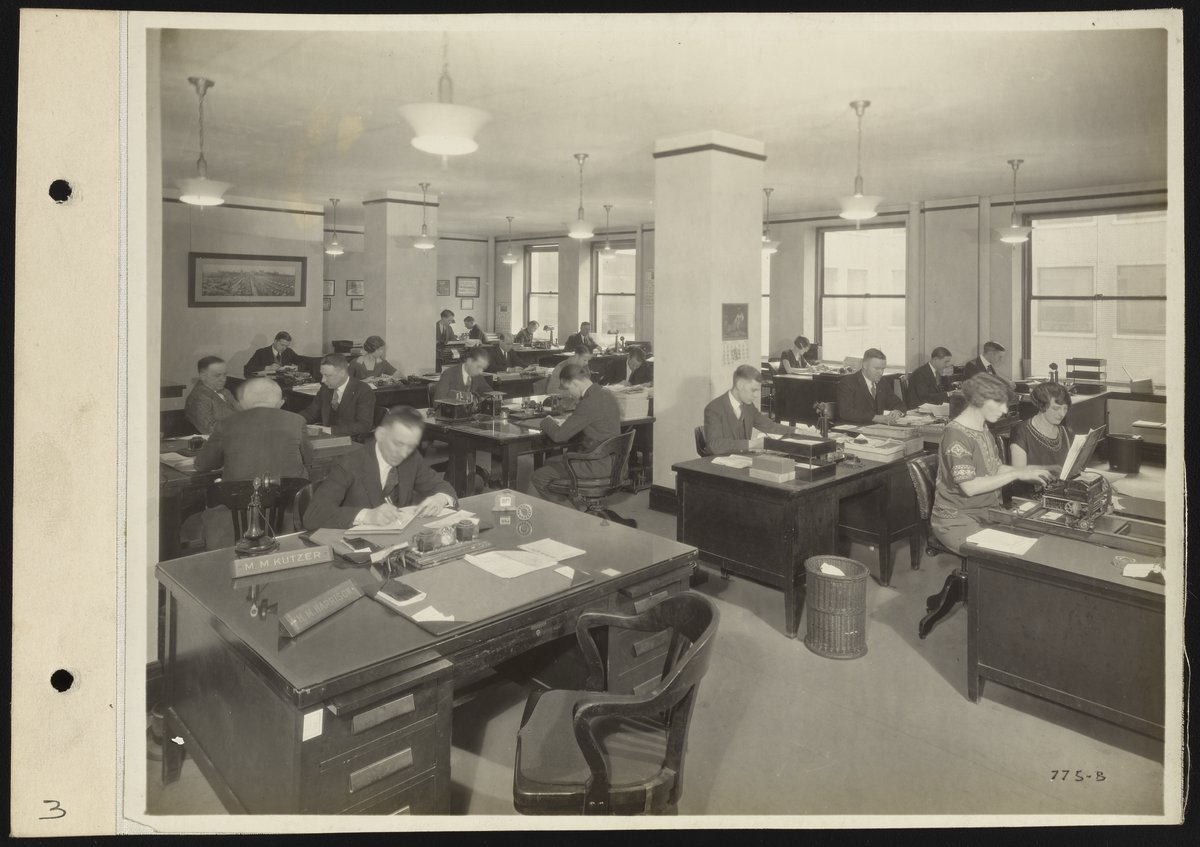 Employees at work in Dearborn Chemical Company offices - Science ...