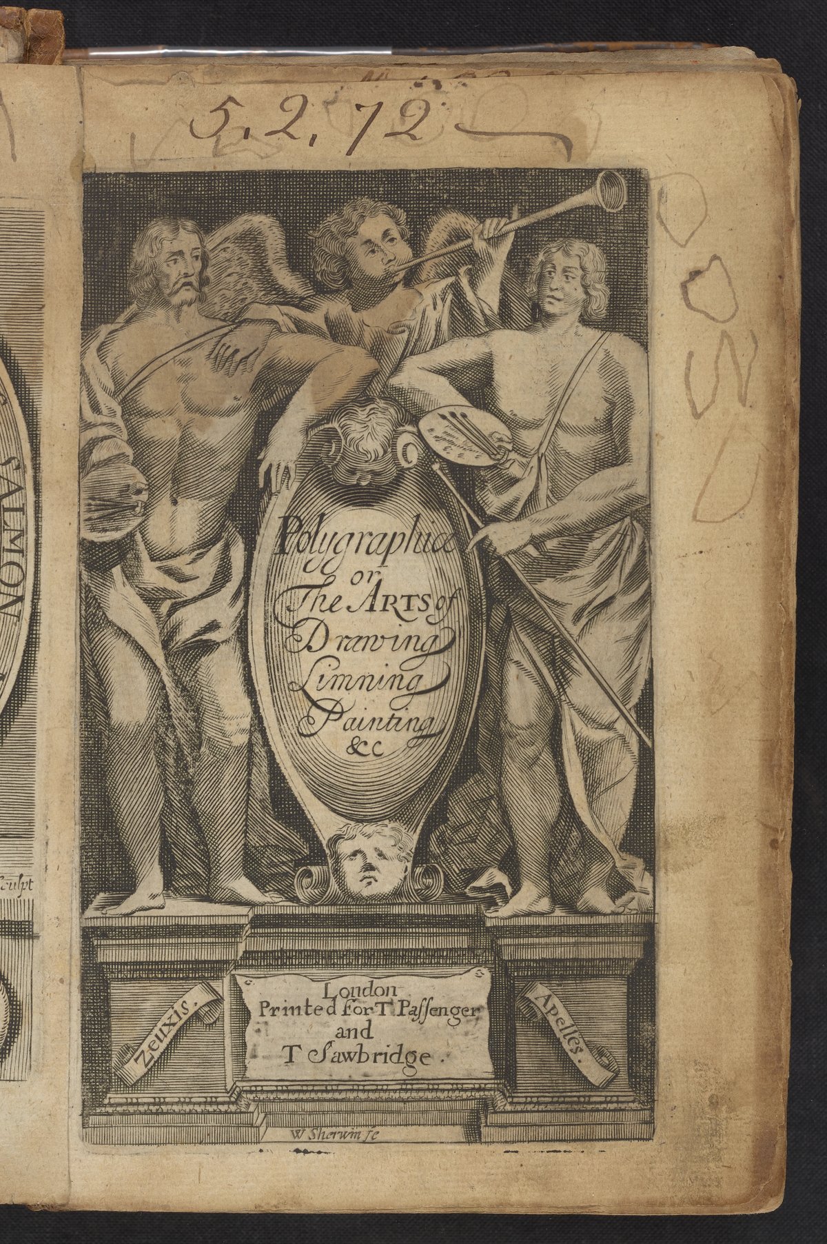 Engraved title page from William Salmon's Polygraphice - Science ...
