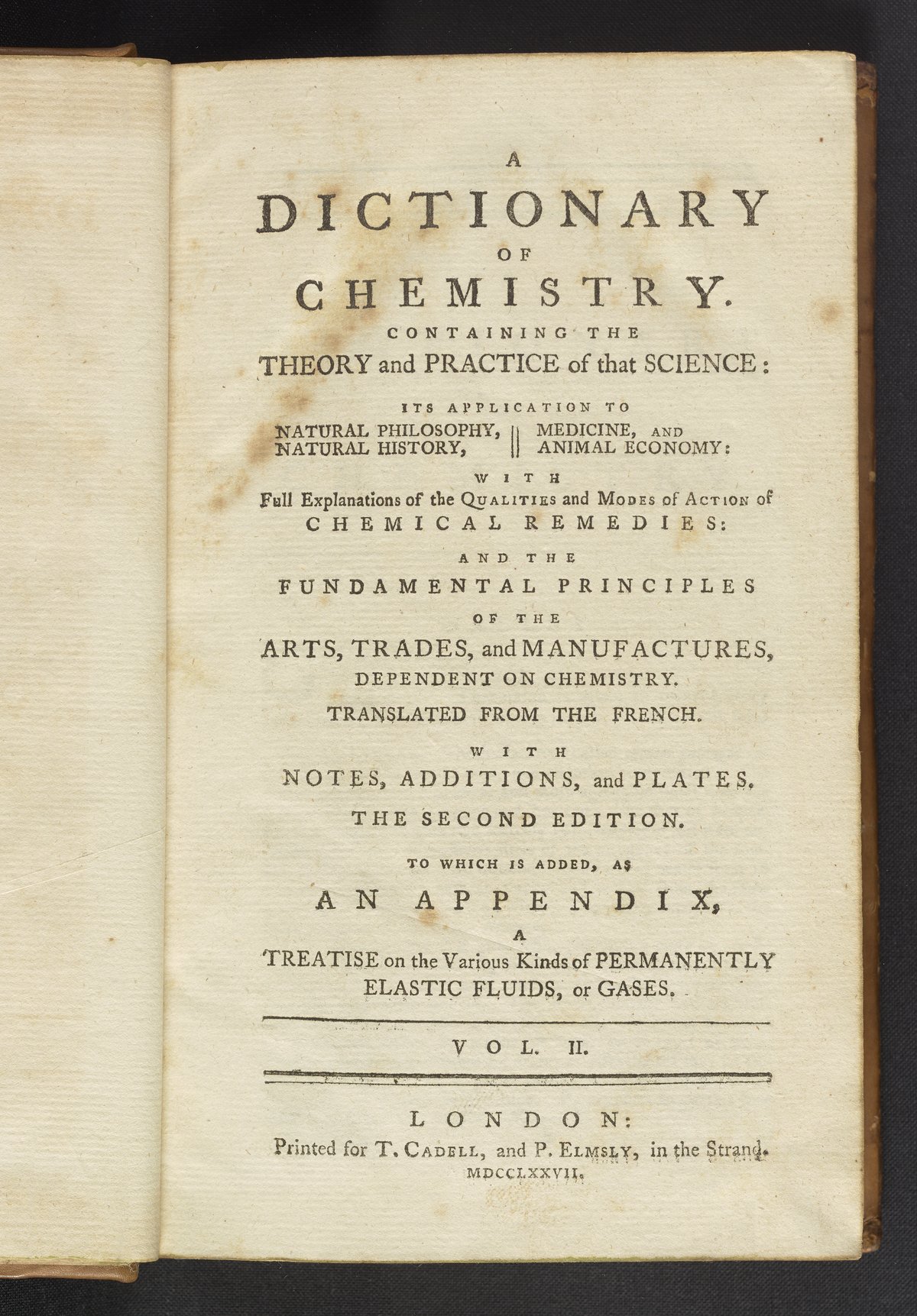 A Dictionary of Chemistry, Vol. II - Science History Institute Digital ...