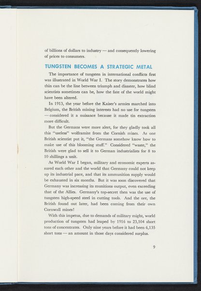 Tungsten, the Story of an Indispensable Metal - Science History ...