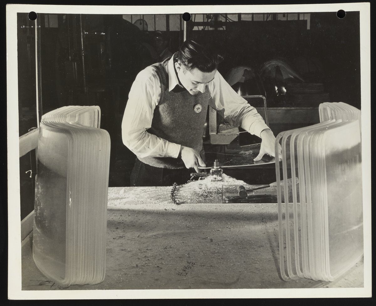 Routing Plexiglas panel at Rohm and Haas facility - Science History ...